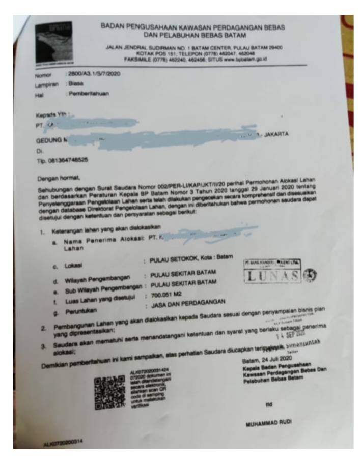 Jika Perusahaan Spekulan Lahan, BP Batam Diminta Segera Cabut Ijin ...